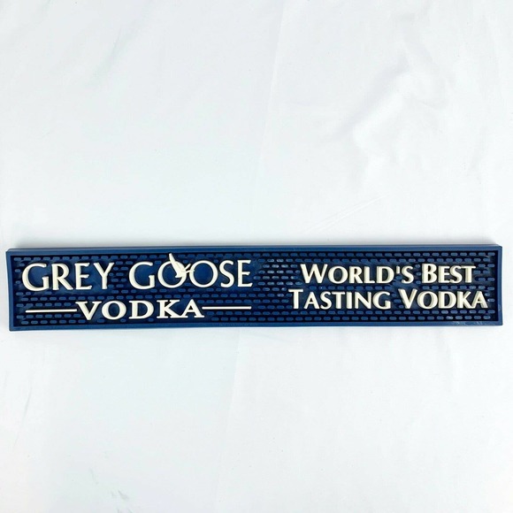 Grey Goose | Dining | Grey Goose Vodka 2 Blue Rubber Bar Mat Rail Spill ...